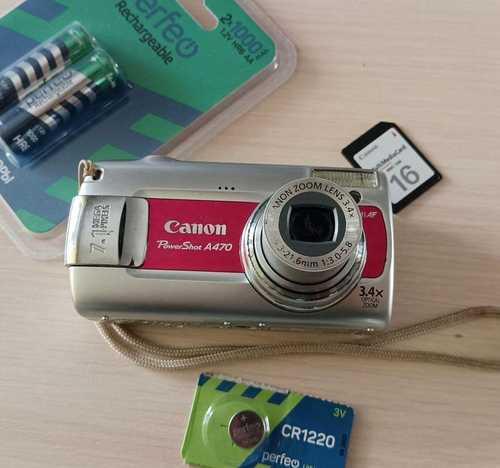 Canon powershot a470 Red цифровой фотоаппарат