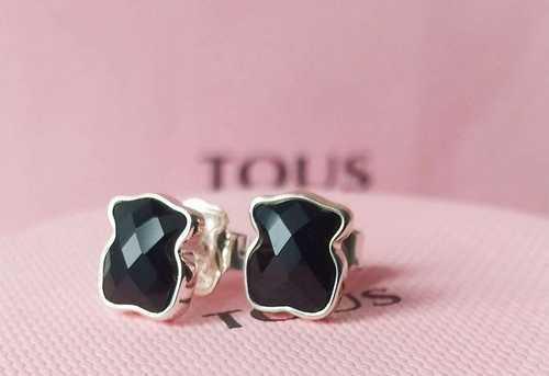 Серьги Tous color оникс 9 мм