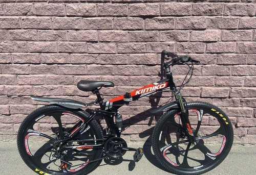 Велосипед с литыми дисками черно-оранжевый новый