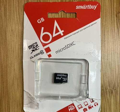 Карта памяти Smartbuy microsdxc 64 гб