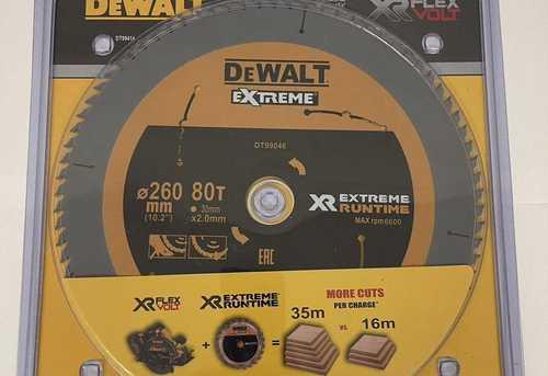 Диск пильный по дереву dewalt 260x30x80зуб extreme