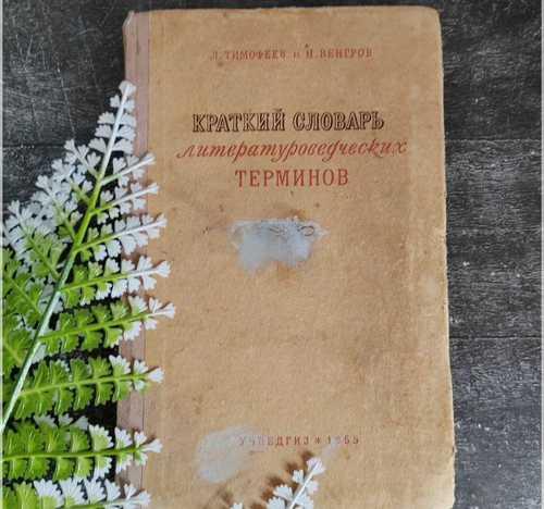 Книга Словарь литературных терминов 1955г
