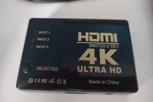 Hdmi switch 3to1 4k свитч