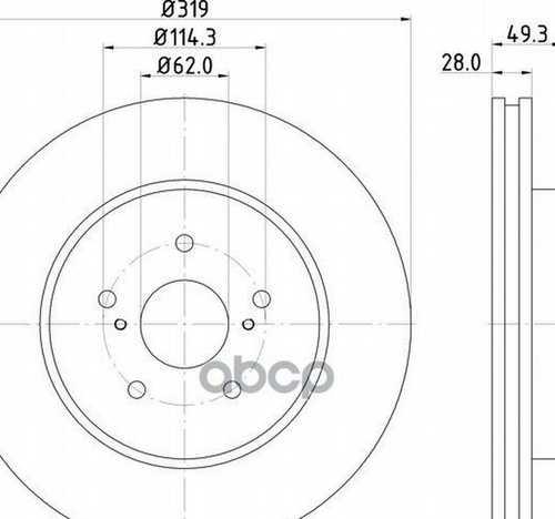 Диск тормозной перед ND1018K nisshinbo