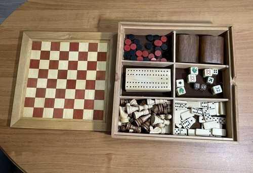 Набор игр в деревянной коробке