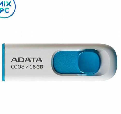 Флеш Диск 16GB adata C008 White USB 2.0