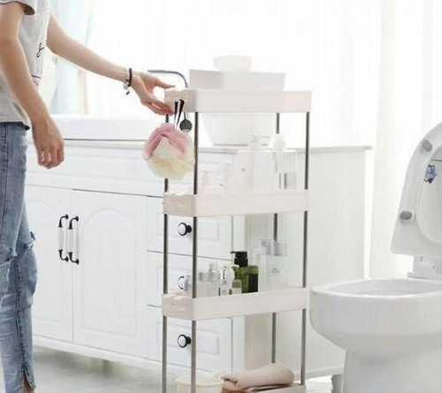 Стеллаж этажерка для кухни ванной на колесиках