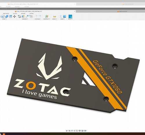Декоративный бэкплейт Zotac GTX1060 черный