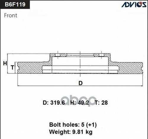 Диск тормозной пер. advics 40206-7Y000