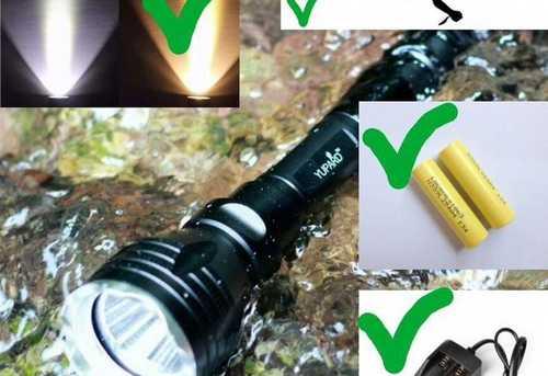 Подводный фонарь для дайвинга желтый свет-комплект