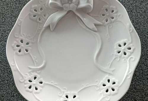 Блюдце тарелка керамика белое