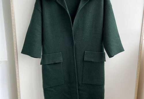 Пальто женское зеленое кашемир