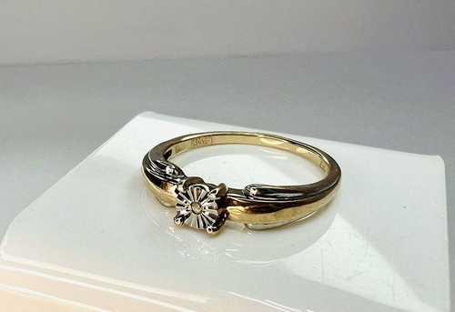Золотое кольцо с бриллиантом 17,5р-р(Печеры)