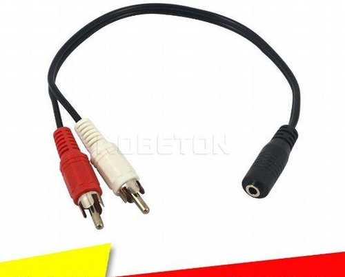 Адаптер кабель 2RCA-Jack 3.5(f) стерео черный