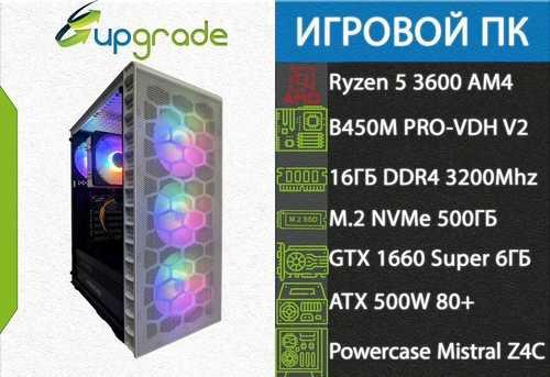 Игровой пк Ryzen 5 3600/16Gb/M.2 500Gb/GTX 1660S