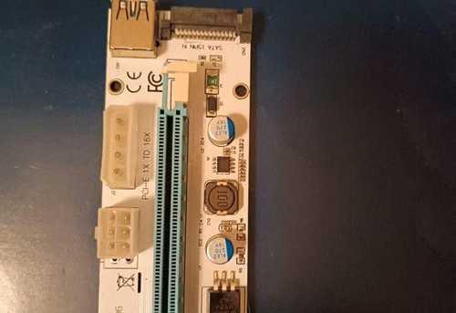 Райзер PCI Express 1x to 16x Riser Card USB 3.0