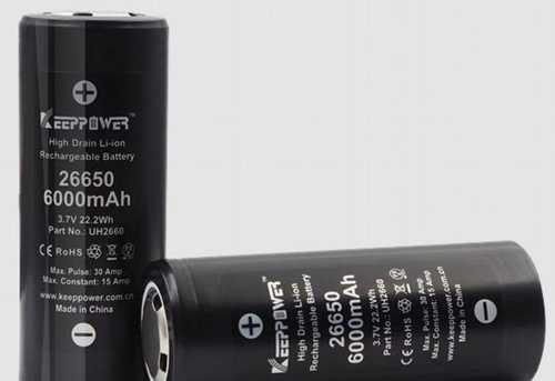 Аккумулятор Keeppower IMR 26650 3.7V 6000mAh 15A