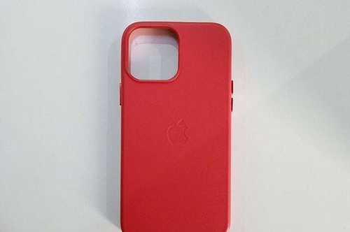 Кожаный чехол на iPhone 13 Pro Max Красный