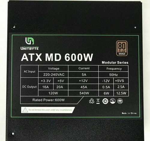Модульный бп 600 Вт ATX MD600W новый