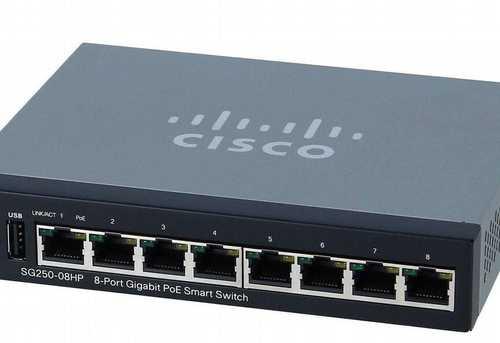 Сетевой коммутатор Cisco SG250-08HP-K9 V2 PoE Giga