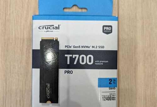 Новый SSD диск Crucial T700 PRO 2TB с радиатором