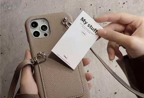 Чехол кошелек с ремнем на iPhone 14 pro max