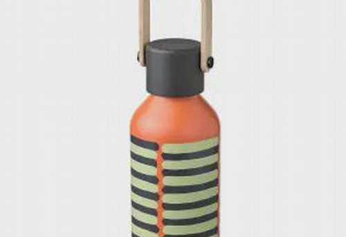 Бутылка IKEA 0.7 л, оранжевый/зеленый/черный