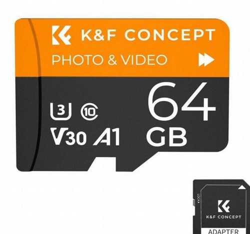 Карта памяти 64G Micro SD U3/V30/A1 K and F Concep