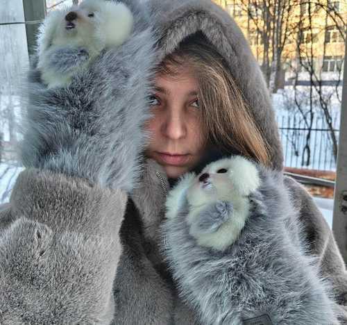 Варежки меховые, звероварежки