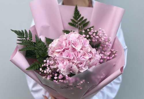 Букет цветов «Гортонзе розовая»