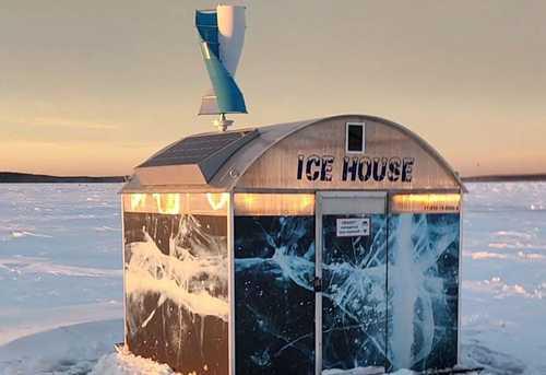 Рыбацки домик на льду