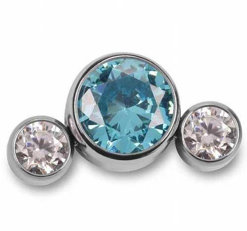 Накрутка Кластер 1.2 мм 3К Swarovski Aqua blue&Cle