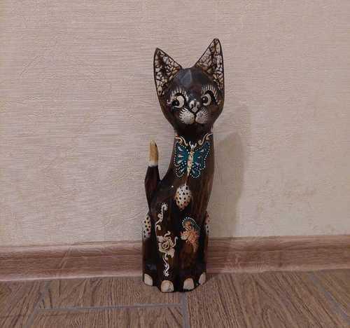 Фигурка кота деревянная 35 см