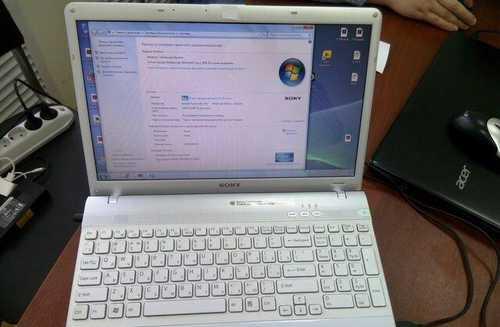 Ноутбук Sony Vaio 15.5" белый, 2 ядерный, 4Gb