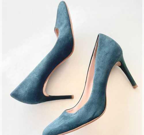 Туфли бархатные на высоком каблуке Zara Basic 40