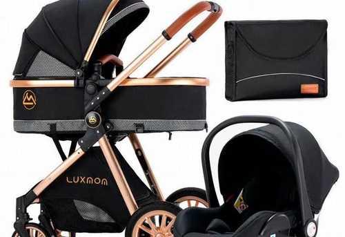 Детская коляска 3в1 "Luxmom V9" Черная