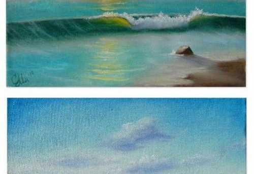 Картины маслом "Одинокая волна"