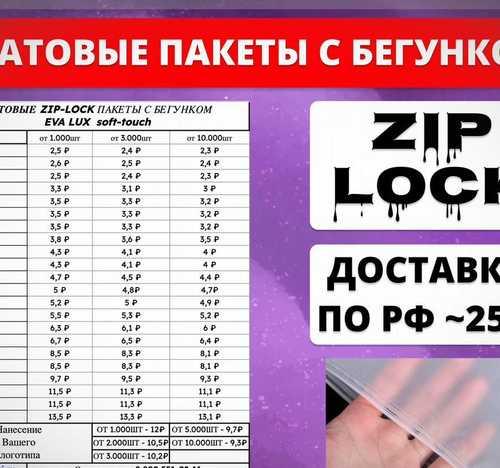 Зип пакеты с логотипом и печатью 30х40