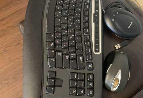 Беспроводные клавиатура, мышь и ресивер Microsoft