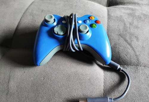 Геймпад xbox 360 проводной, синий