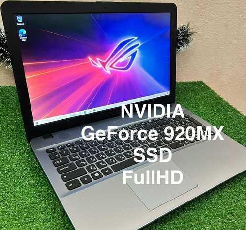 Свежий Игровой Ноутбук Asus с GeForce 920MX/SSD