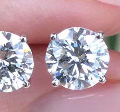 Пусеты золото с бриллиантами 1.40ct D/VS новые