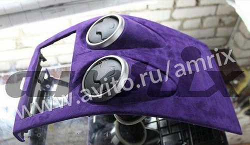 Фиолетовая самоклеящаяся ткань алькантара для авто