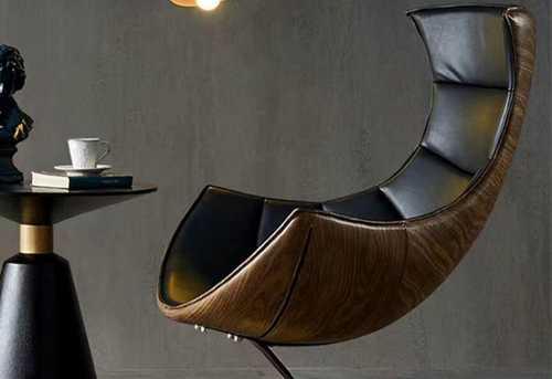 Дизайнерское кожаное кресло-улитка