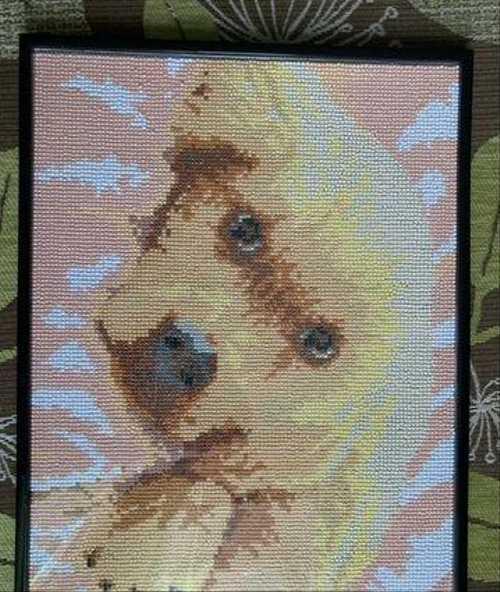 Картина алиазная мозаика, собака