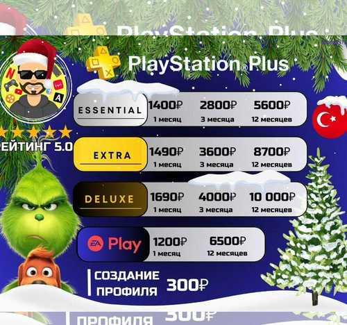 Подписка PS plus delux все тарифы Турция (Арт.98137)