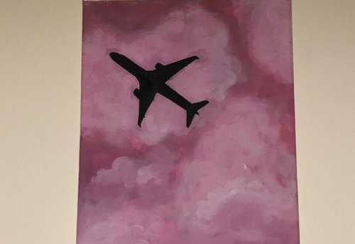 Картина Самолет на закате