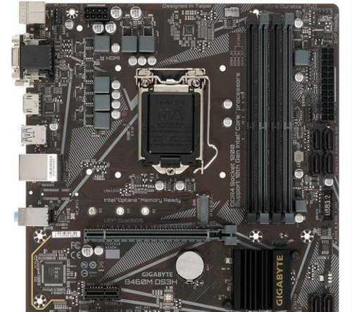 Плата gigabyte LGA1200 B460 B460M DS3H 4xDDR4 1xPC