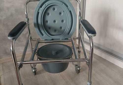 Кресло туалет для пожилых 4х колесное, Ercoforce