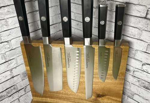 Набор кухонный ножей с деревянной подставкой